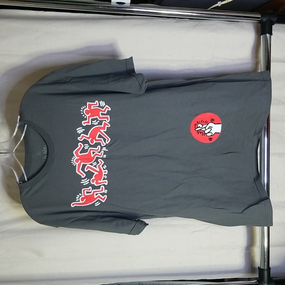 keith haring | Shirts | Keith Haring Gray Graphic T Shirt Mens Sz L ...